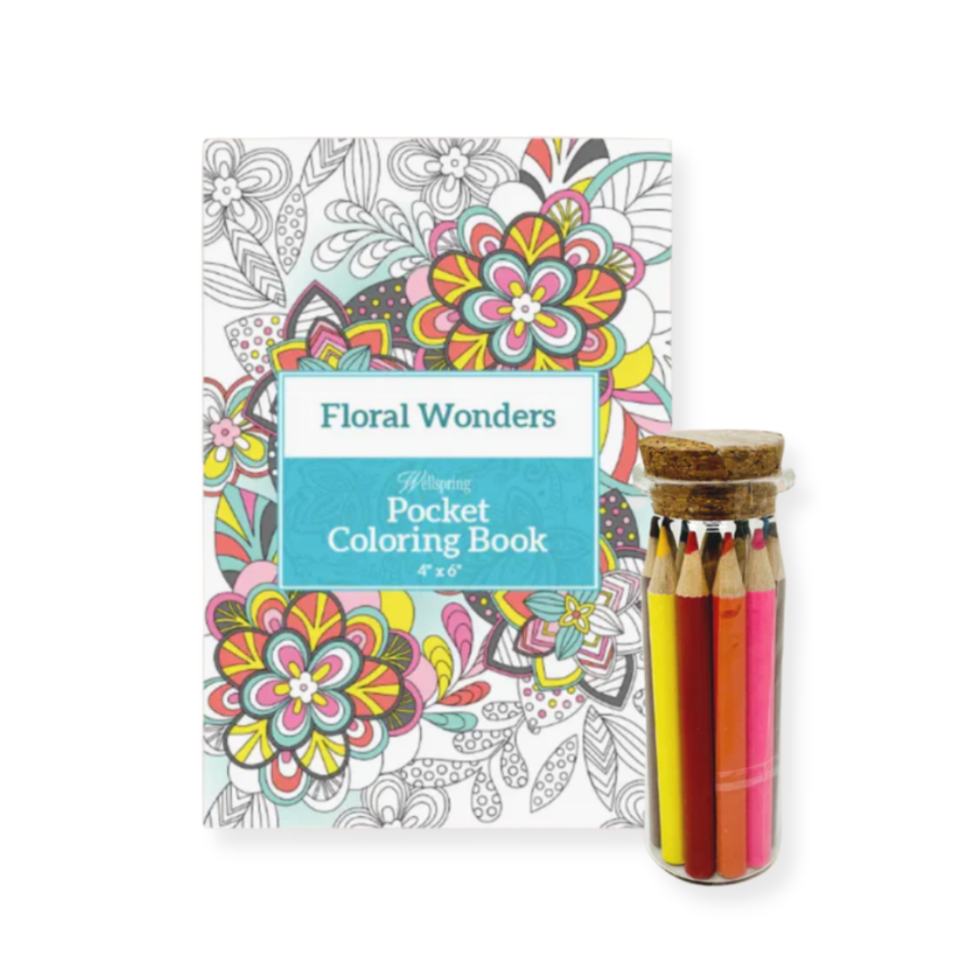 Floral Wonders Adult Coloring Book & Colored Pencils – Me To You Box